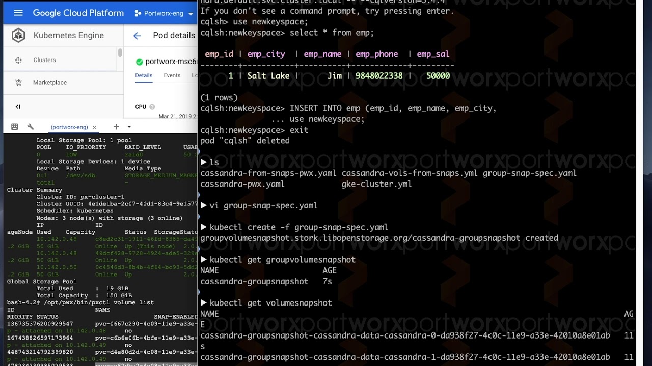Demo Local Group Snapshot And Restore For Cassandra Using Portworx On Gke Portworx